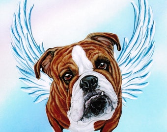 Bulldog angel | Etsy