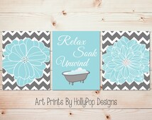 Unique chevron bathroom related items | Etsy