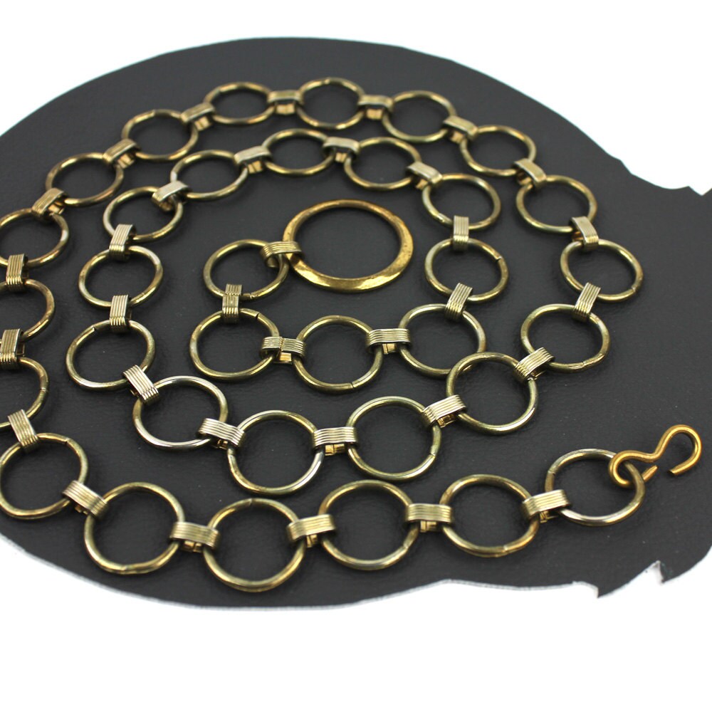 Vintage Brass Metal Chain Link Belt up to by MeganLeoneVintage