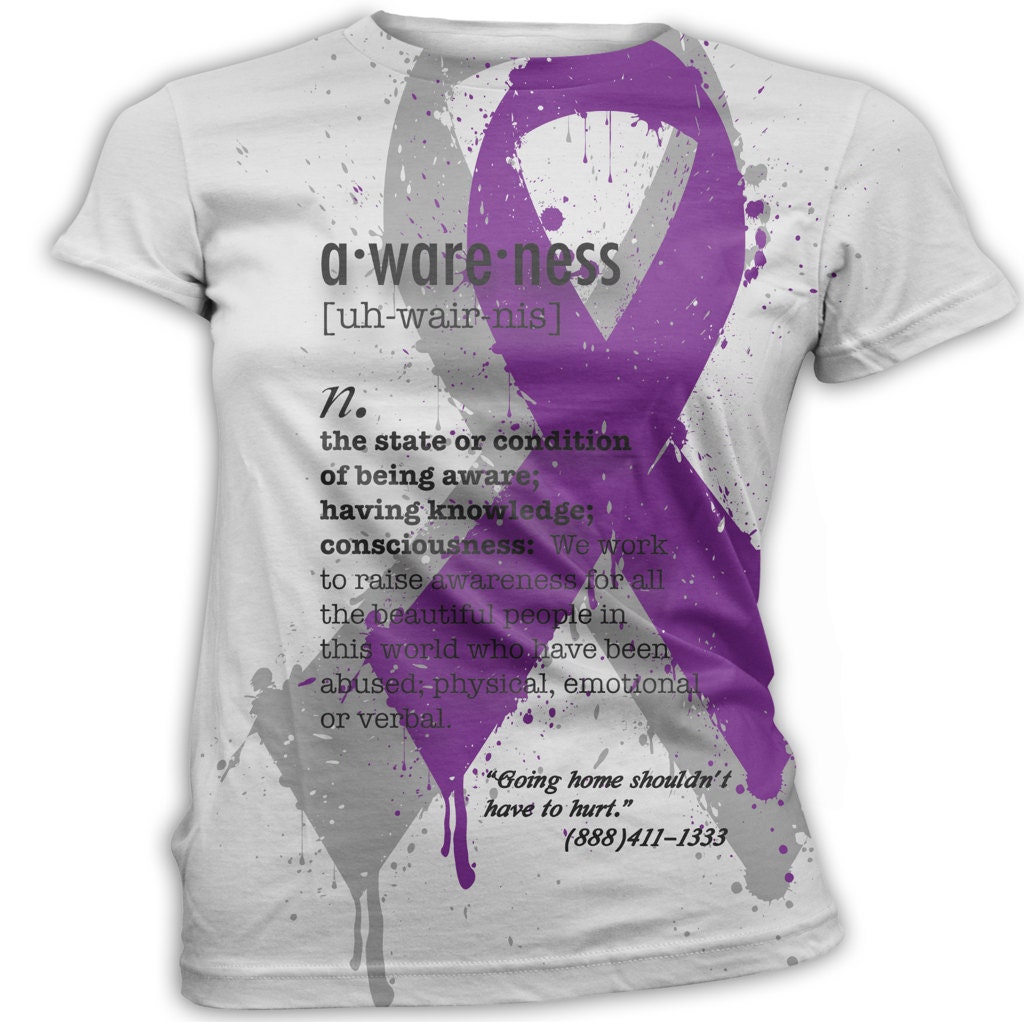 Domestic Violence T-Shirt Printed Graphic Awareness by InkandRags