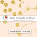 Gold Confetti on Blush Digital Paper faux gold foil wedding
