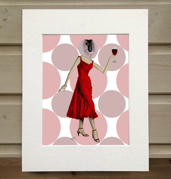 Monkey Red Dress funny office décor leaving gift leaving