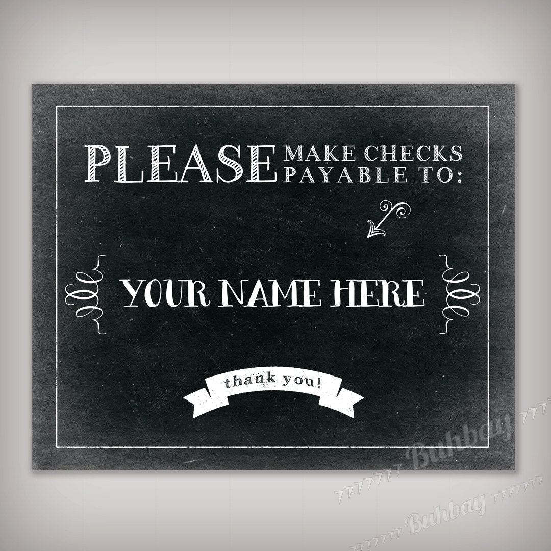 Small Business Sign Please Make Checks Payable To