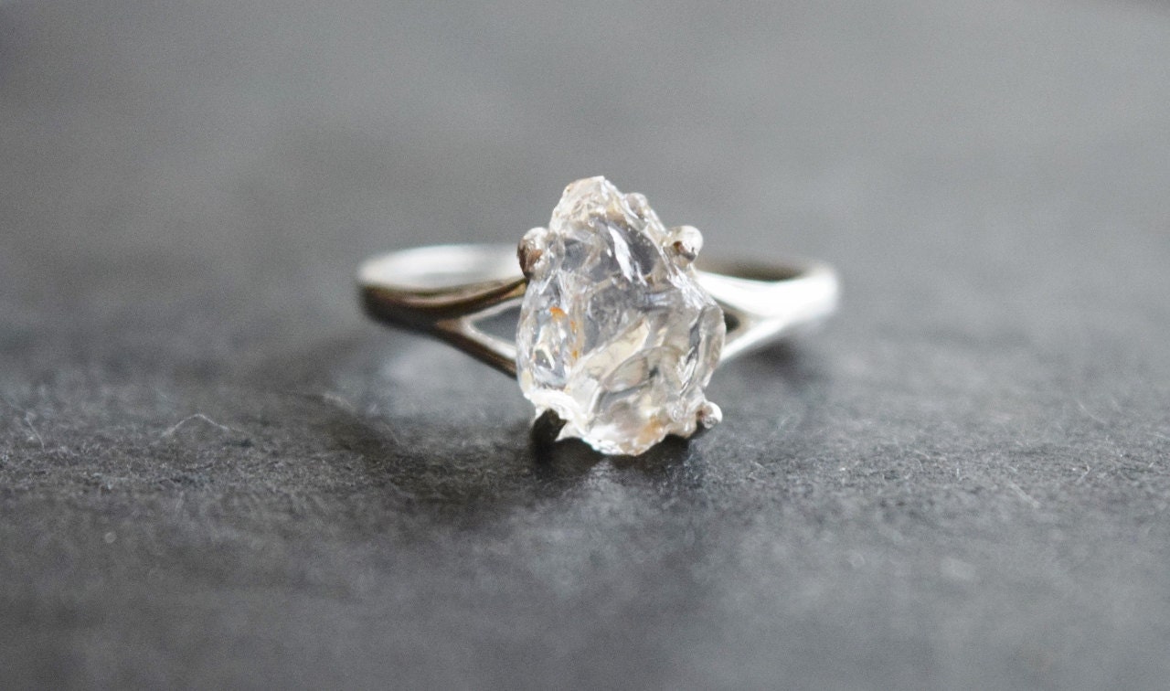 Handmade Unique Engagement Ring Raw Diamond Ring Rough by Avello