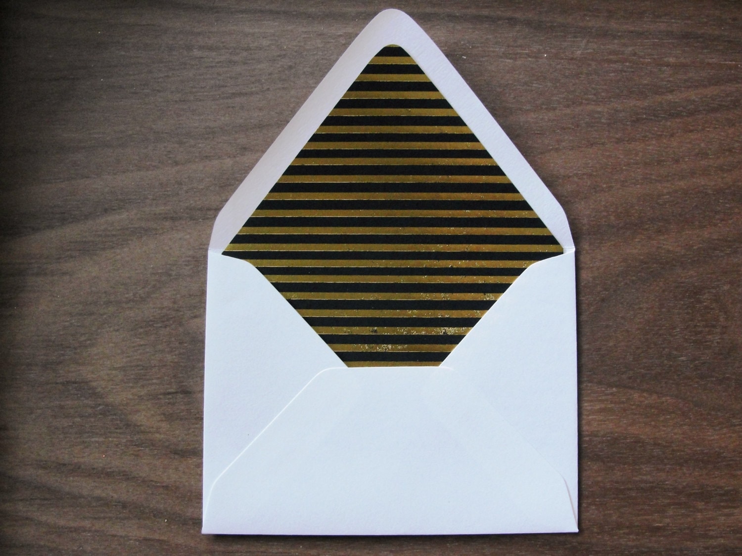 Set of 10 / A2 / Gold Foil / Horizontal Stripe / Lined Envelopes ...