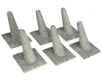 Grey Linen Stackable Riser Set of 6 from 1-1/4 to by FDJtools