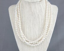 Popular items for multi strand pearl necklace on Etsy