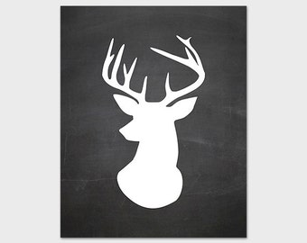 Items similar to Deer Silhouette Chalkboard Printable on Etsy