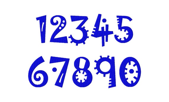 Numbers Embroidery Design Jokerman font numbers 0 through 9