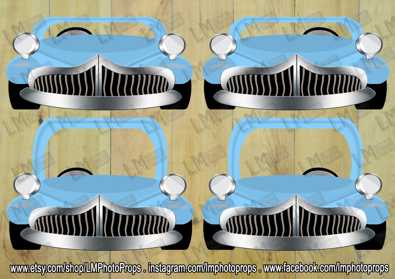 Light Blue Large Car Photobooth Prop GREASE Inspired Car