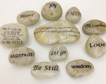 Popular items for stones with words on Etsy