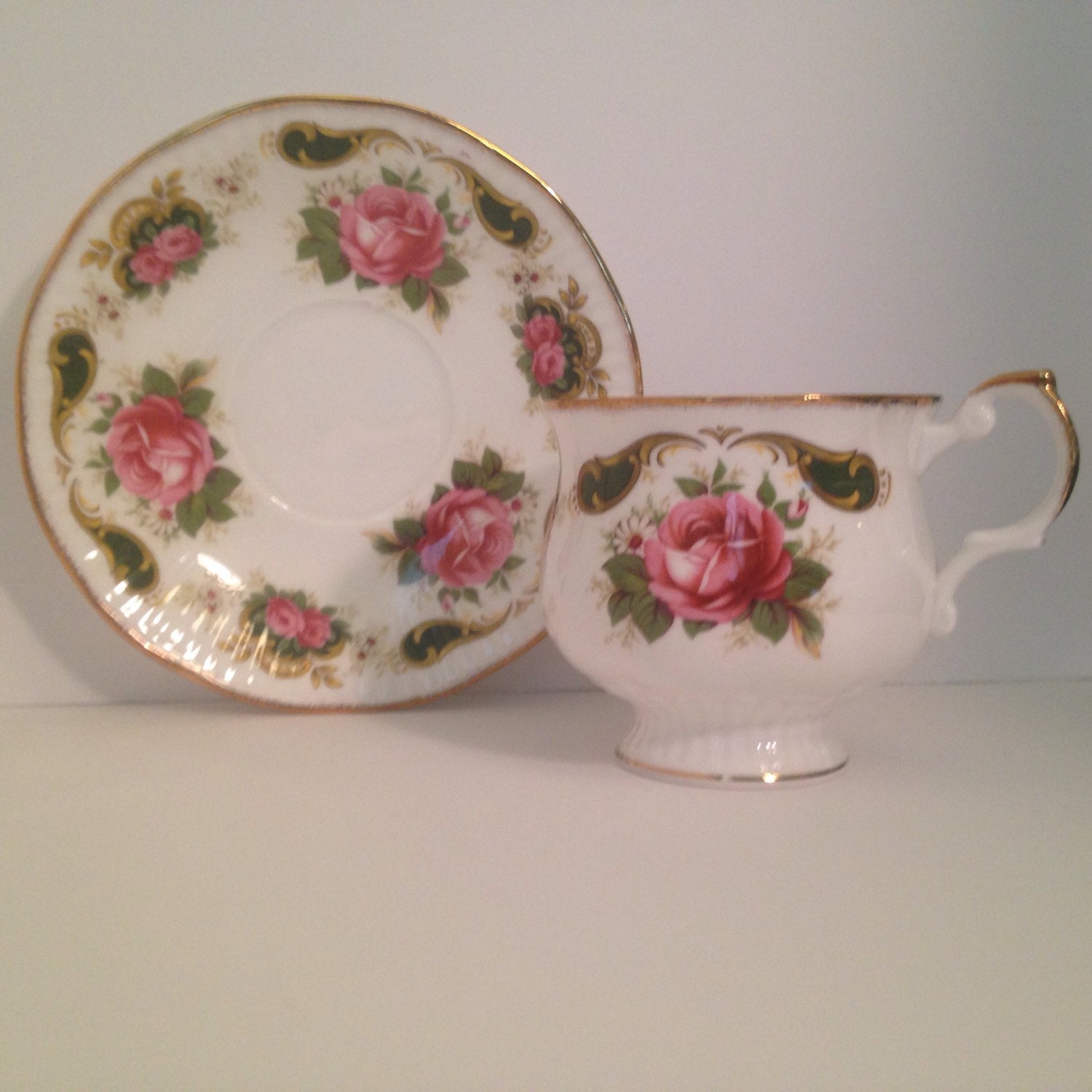 Vintage Queen’s Rosina Tea Cup and Saucer Set “Balmoral” Pattern- Made ...