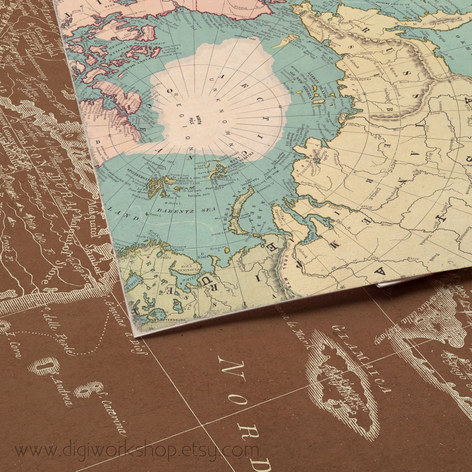 Vintage maps digital paper Old Sea Maps with