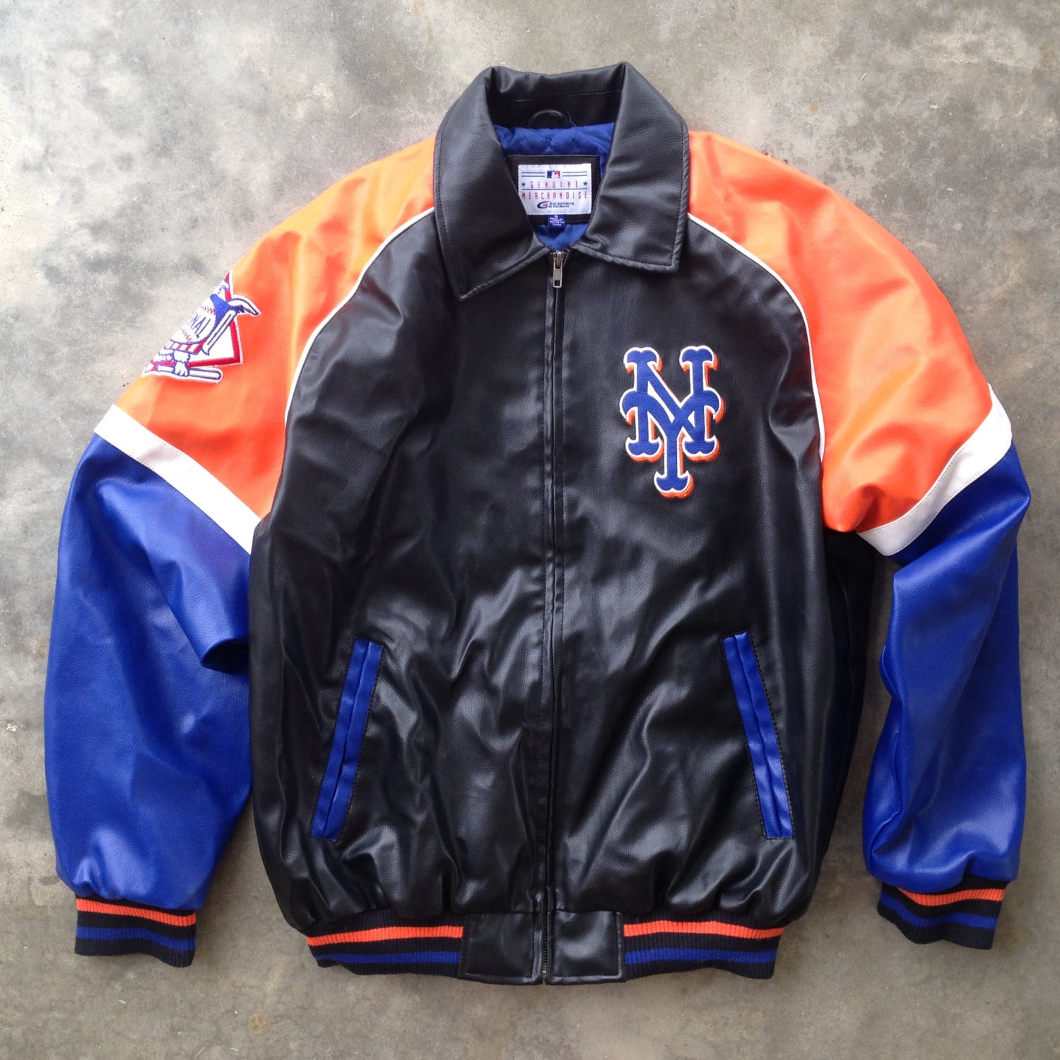 New York Mets MLB Baseball NY Genuine Leather Jacket by StreetDeco