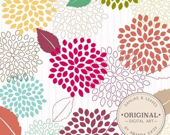 Emma Floral Bunches Clipart & Vectors pink flowers pastel