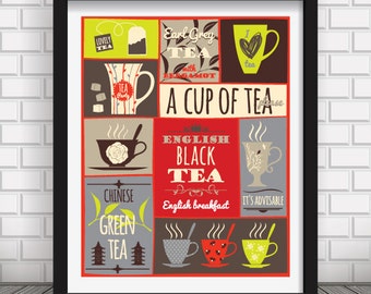 Tea cup art print | Etsy