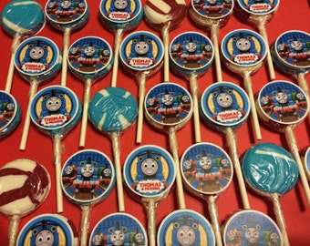 12 Thomas the Tank Engine Swirly Pop Favors
