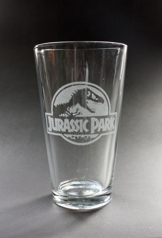 Jurassic Park Themed Drinking Glass By Armoryfab On Etsy