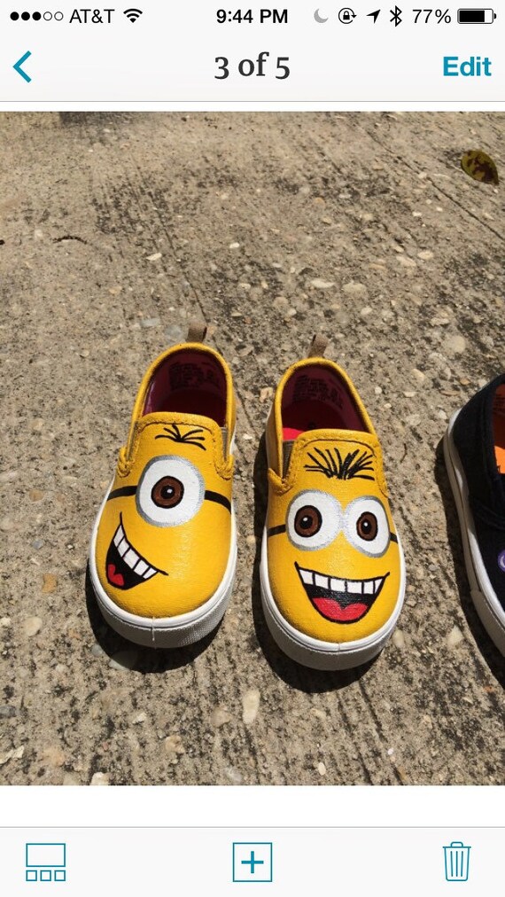 Custom minion shoes by Beachtowncrafter on Etsy