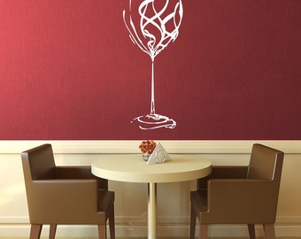 Wine glass decal | Etsy