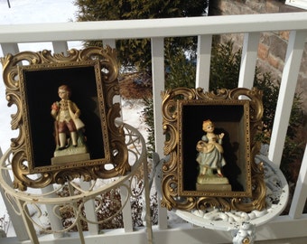 Free Shipping Vintage Shadow Box Pictures / Victorian Style Man and ...