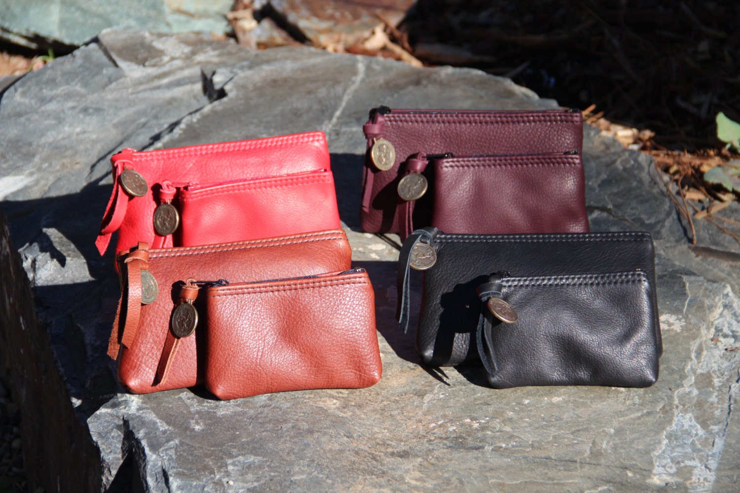 Small Leather Zipper Pouch