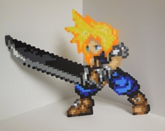 Cloud Strife Final Fantasy VII Inspired Pixel Art