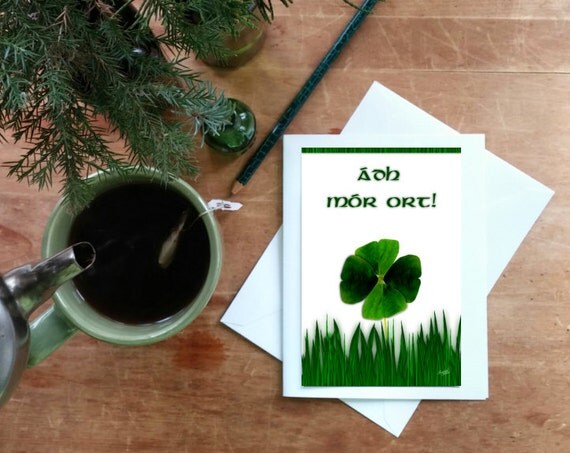 Good Luck Card Irish Language Art Print Card By AnEalainNaSinead good-luck-card-irish-language-art-print-card-by-anealainnasinead