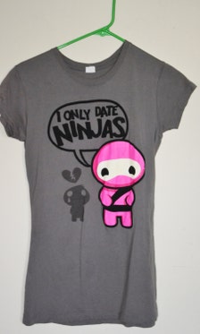 I Only Date Ninjas T shirts Funny Women's Dress Arm 8 cm Length 69 cm ...