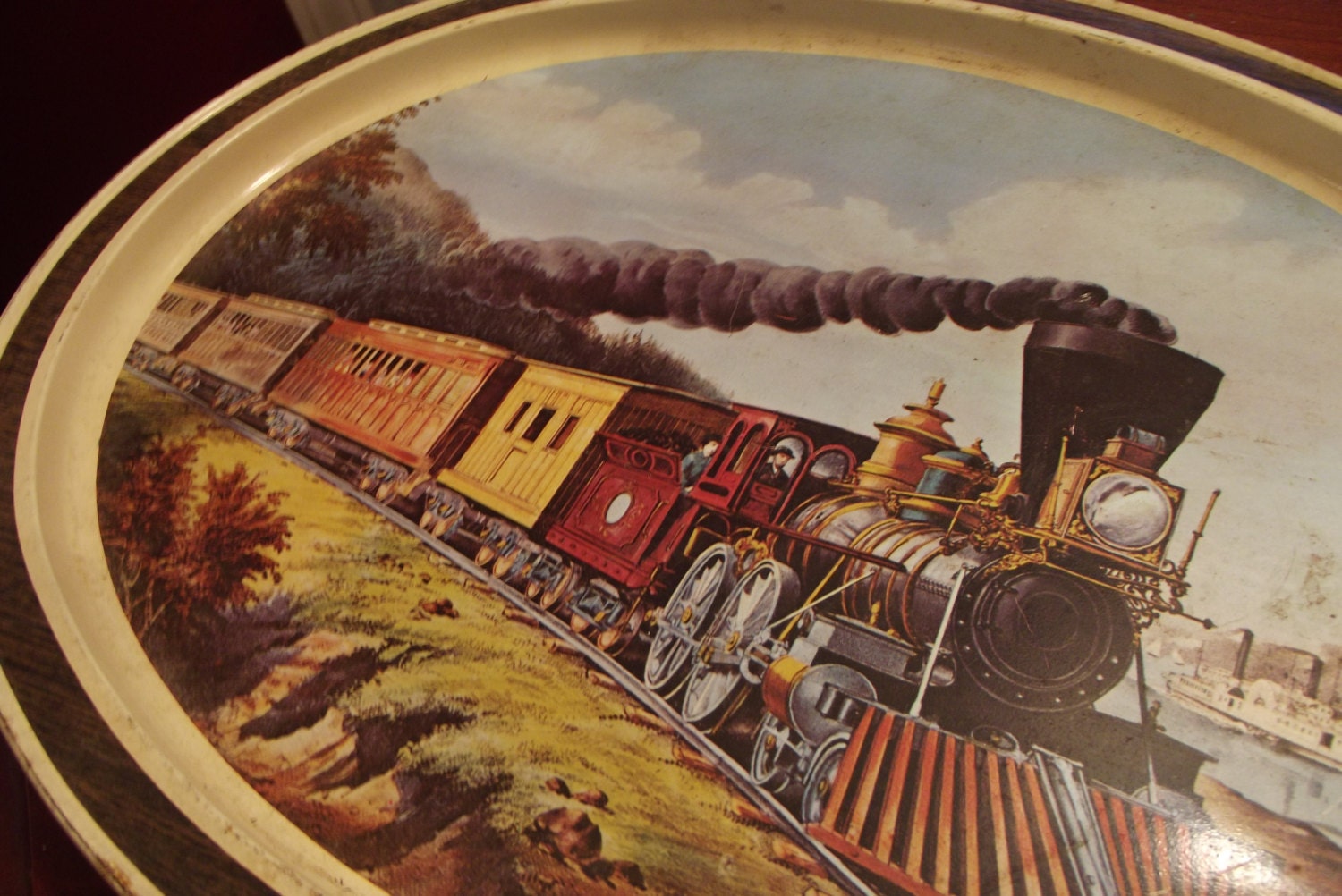 Vintage Locomotive Train Serving Tray 1982 Limited Edition Sunshine ...