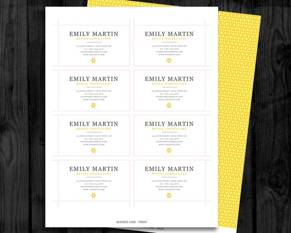 Printable DIY Business Card Template Premade by PandaPawGraphics