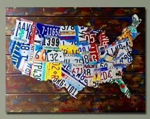 Popular items for license plate map on Etsy