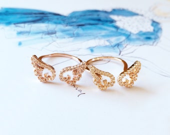 Gold angel wing ring | Etsy