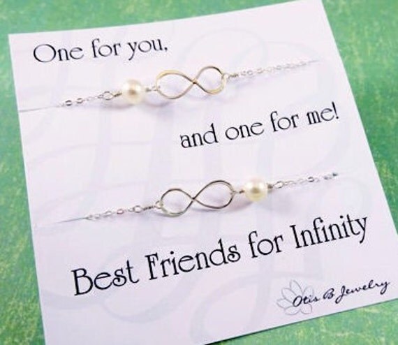 Items similar to Best friends gift set, TWO Infinity bracelets ...