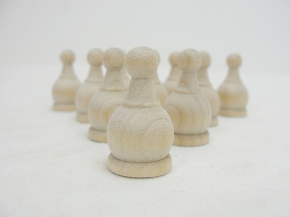 Wooden Game piece pawn set of 10