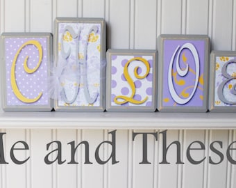 Items similar to baby name block - letter blocks with any name or theme ...