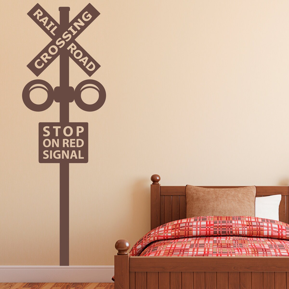 Railroad Crossing Sign Decal Train Crossing Wall Decal