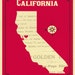 California Map Print California Heart Print California State