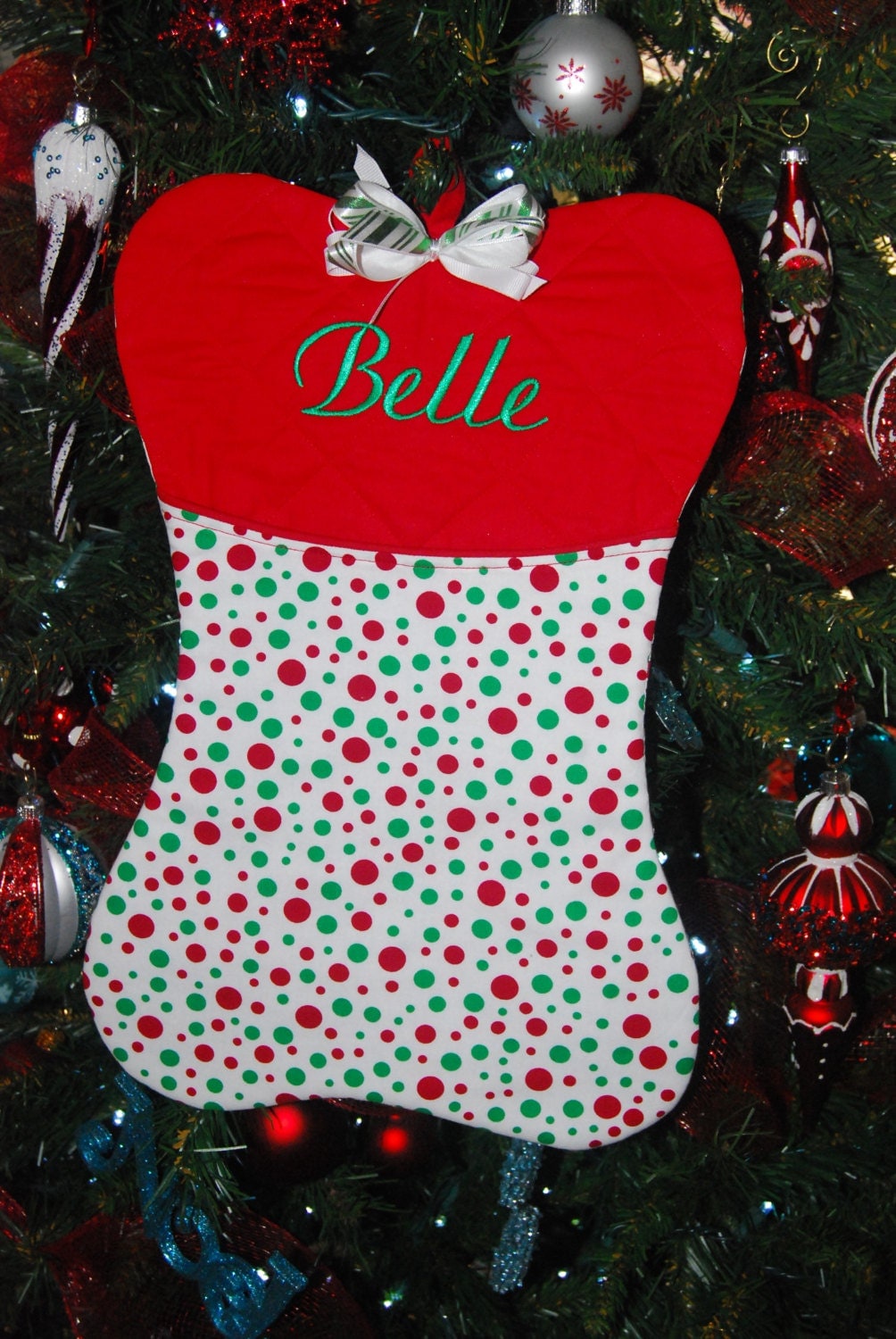 Pet Christmas Stocking Dog Christmas Stocking Bone Shaped