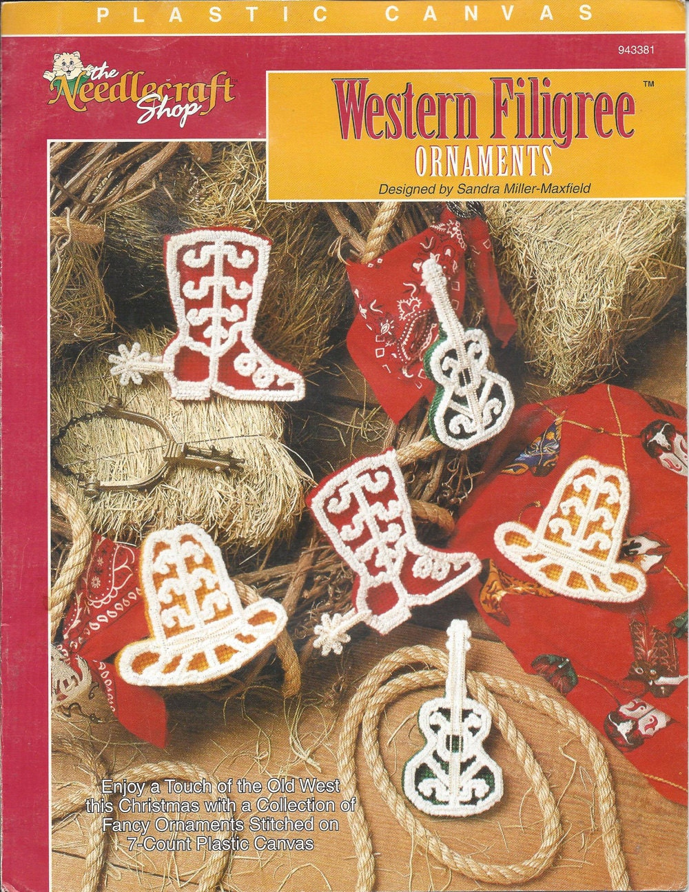 Plastic Canvas Pattern Western Filigree Ornaments The