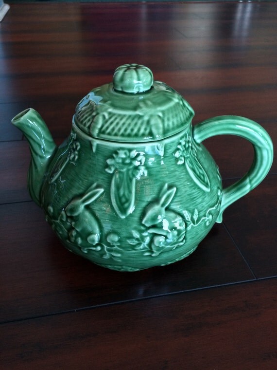 Bordallo Pinheiro Teapot Rabbit Teapot Portugues Pottery