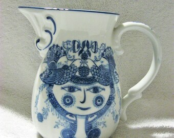 Flow blue pitcher | Etsy