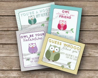 Unique owl valentine card related items | Etsy