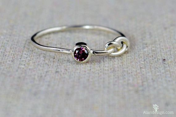 Alexandrite Infinity Ring, Sterling Silver, Stackable Rings, Mother's ...