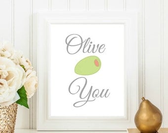 Nursery wall art Olive You 8x10 print