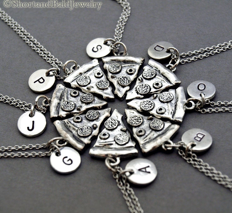 Pizza necklace Pizza slice necklaces Set of 6 7 8