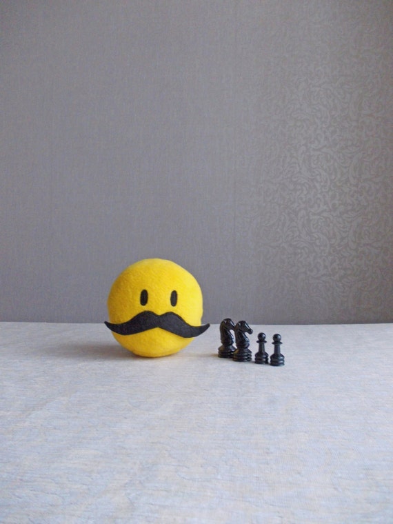 stuffed small toy Mustache Mustache toy Smiley Face gift