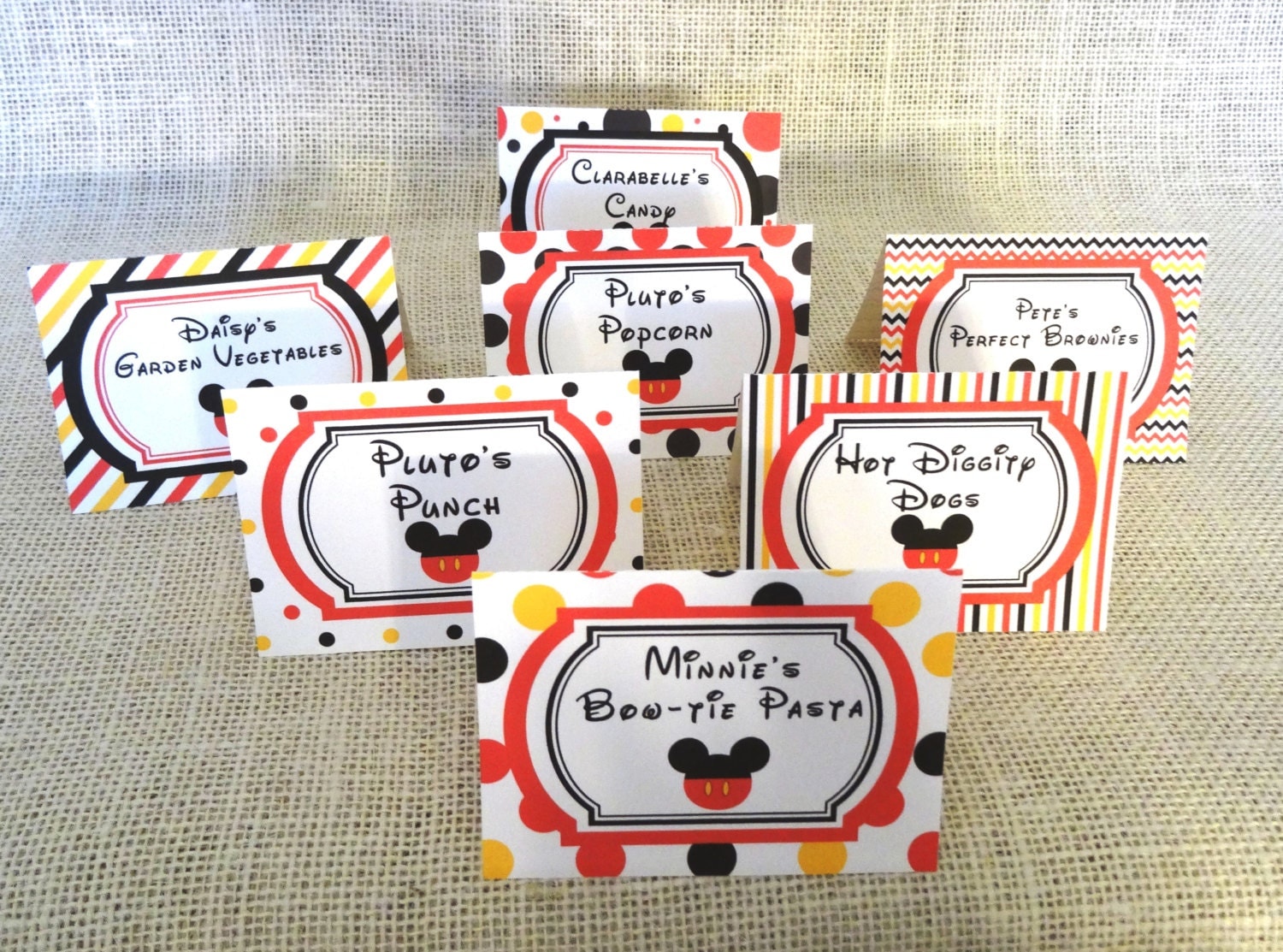 Mickey Mouse Clubhouse Party Food Tents / Food Signs / Food