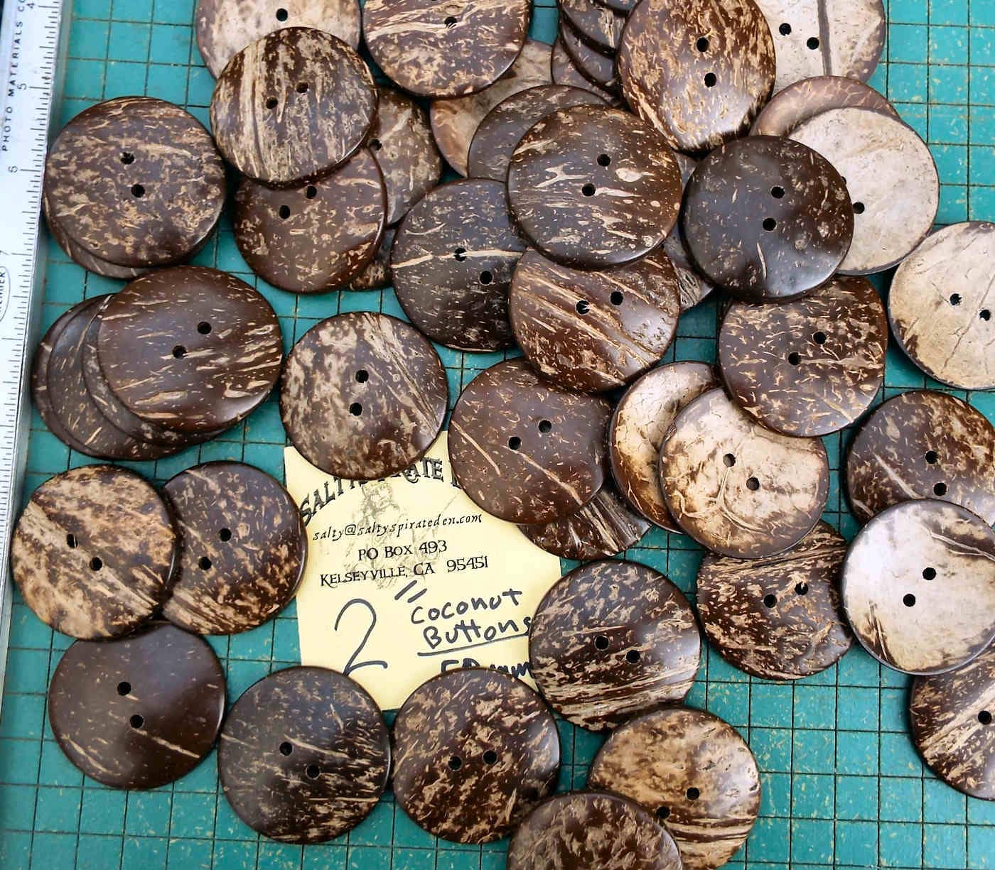 7 extra large 50mm coconut shell buttons 2 inch XXL coconut