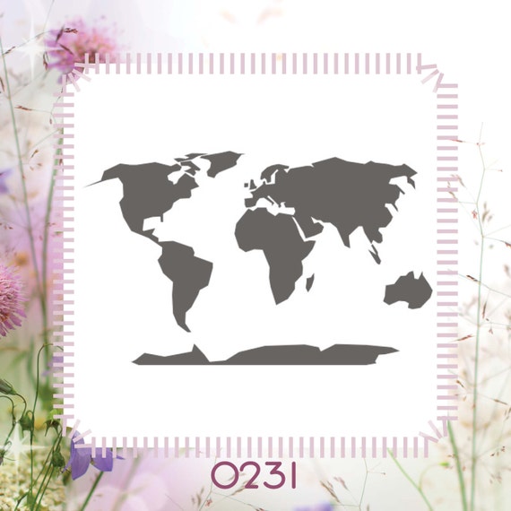 World Map Country Craft DIY Reusable Stencil